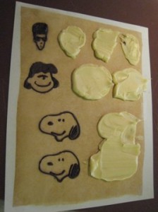 Put the chocolate in the freezer for a few minutes, when solid, just ...