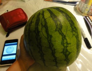 Start by drawing out the concentric circles, then cutting and removing ...